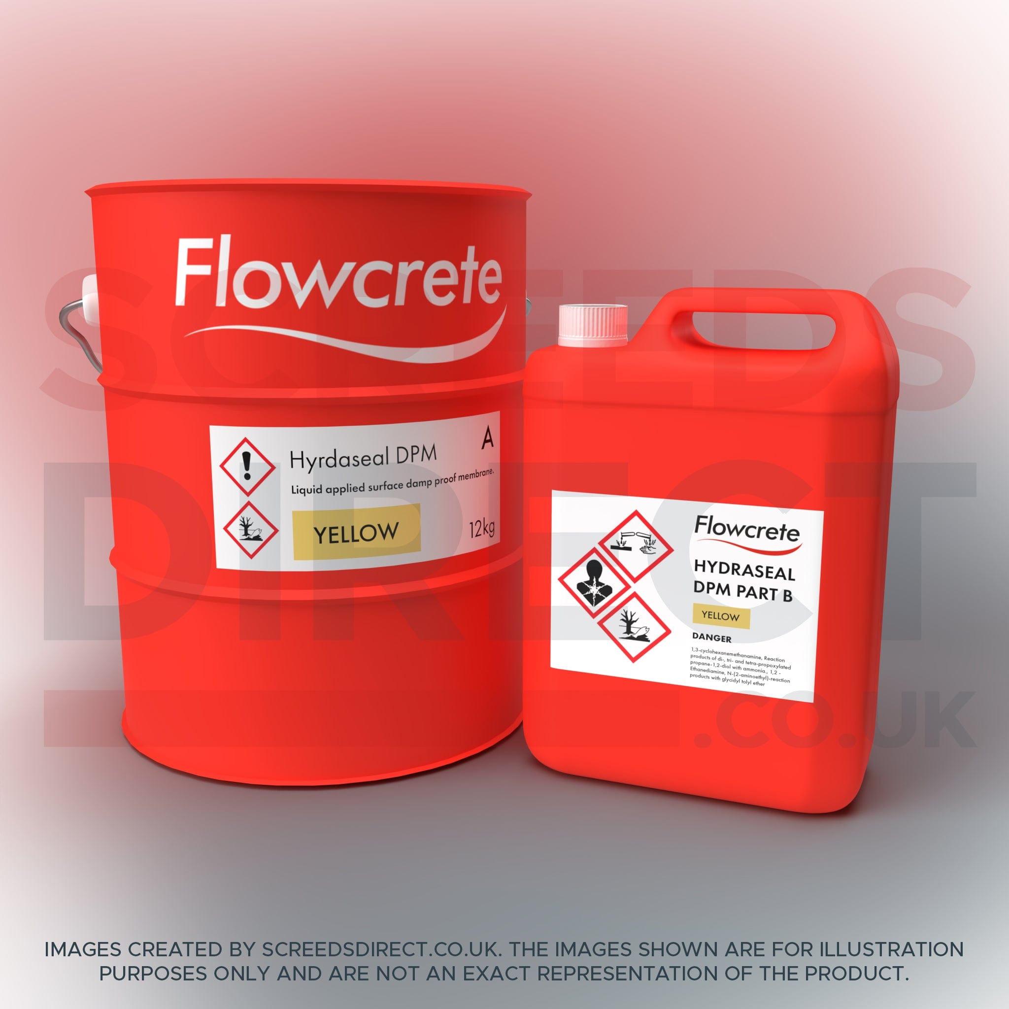 Flowcrete Hydraseal 12kg Red | screedsdirect.co.uk – Screeds Direct