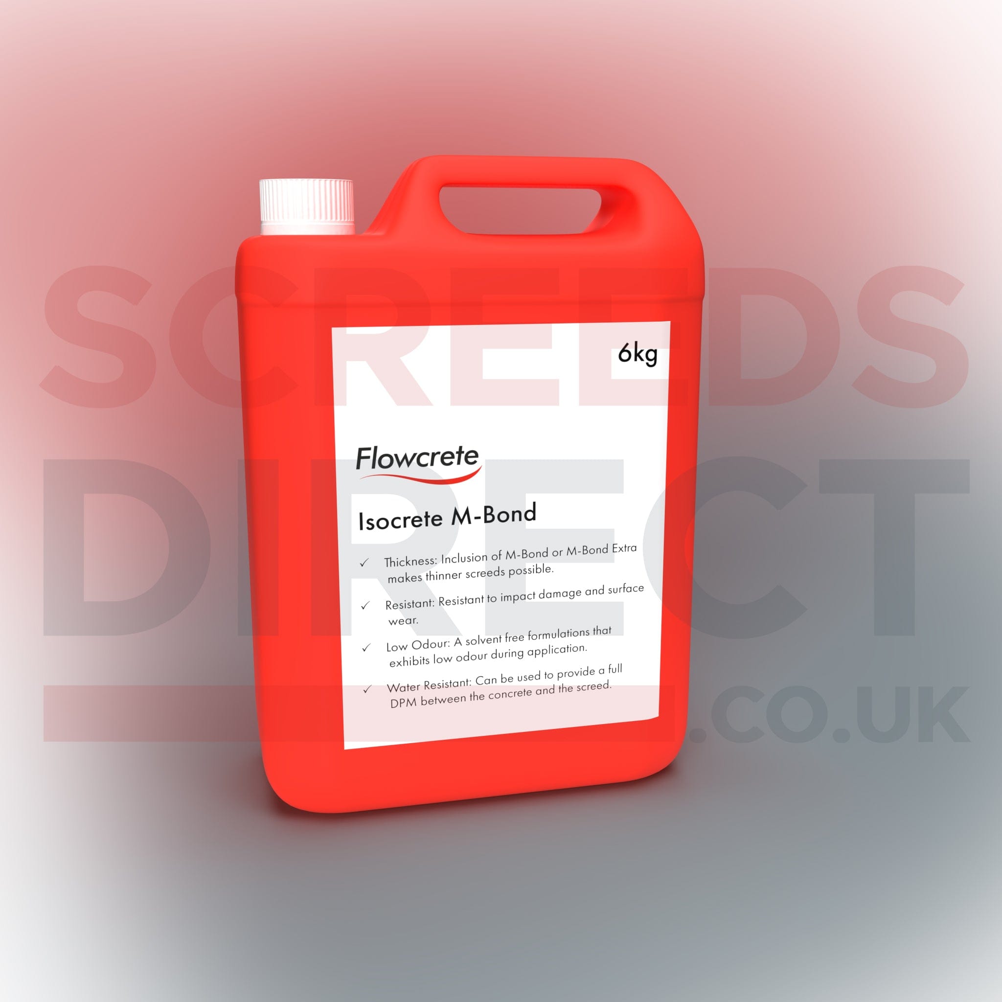 Flowcrete Isocrete M-Bond 6kg Red | screedsdirect.co.uk – Screeds Direct